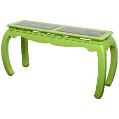 Lime Green Lacquered Console at 1stDibs