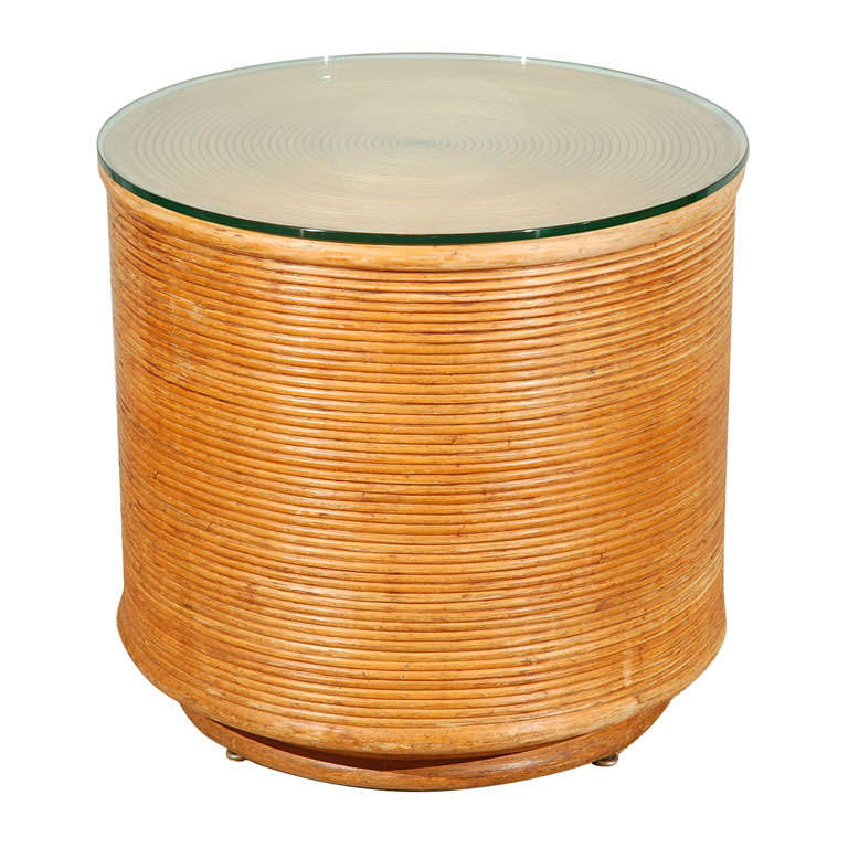 Rattan Drum Table at 1stDibs