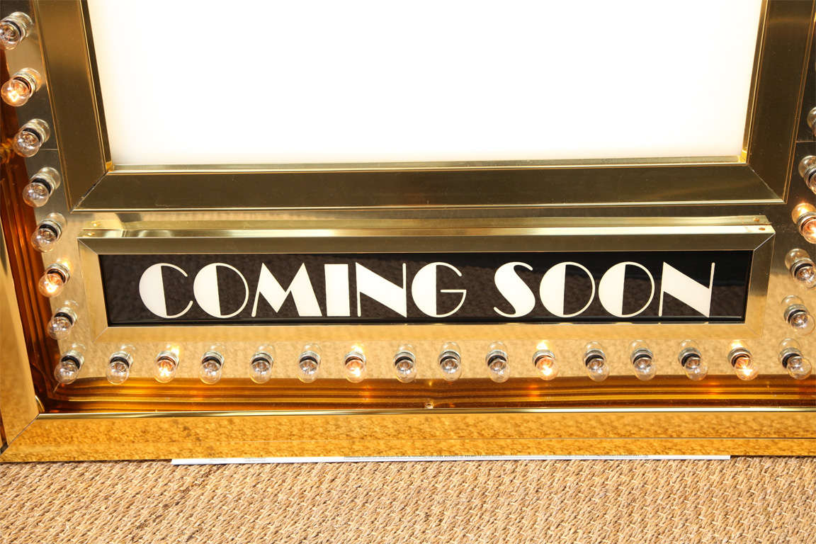 Original Hollywood "Coming Soon" Illuminated Marquee Theatre Box at ...