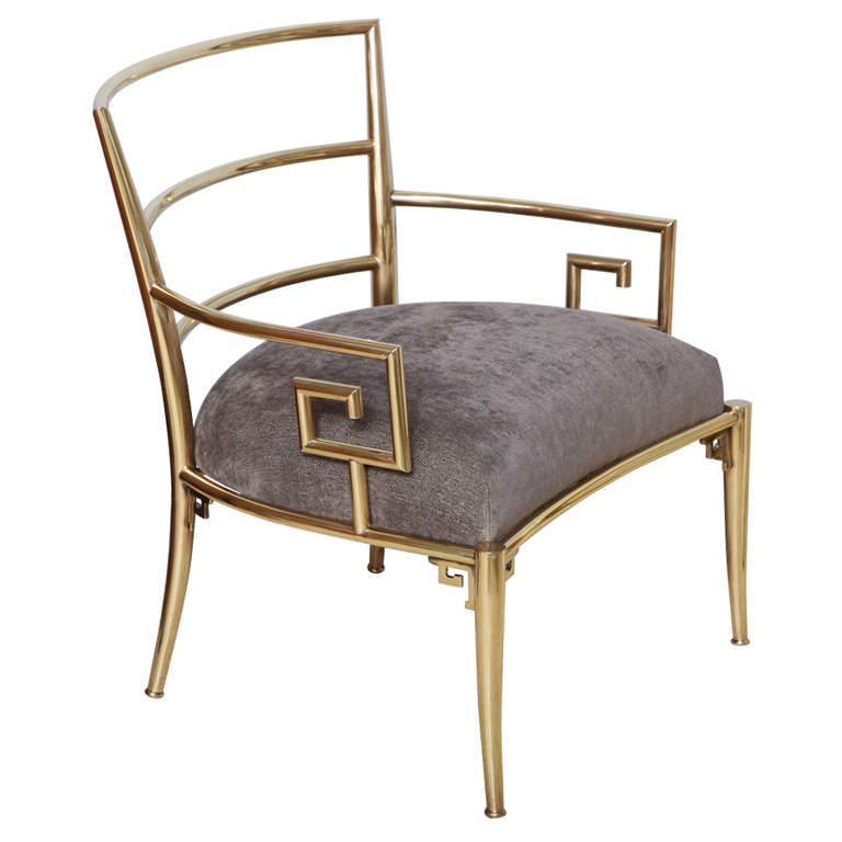 Solid Brass Greek Key Chair at 1stDibs | greek key chairs, greek key ...