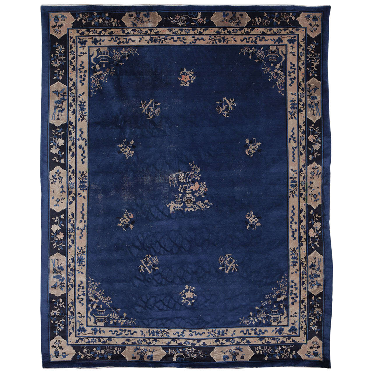 Fine Indigo Blue Peking Rug For Sale at 1stDibs | peking rugs, indigo ...