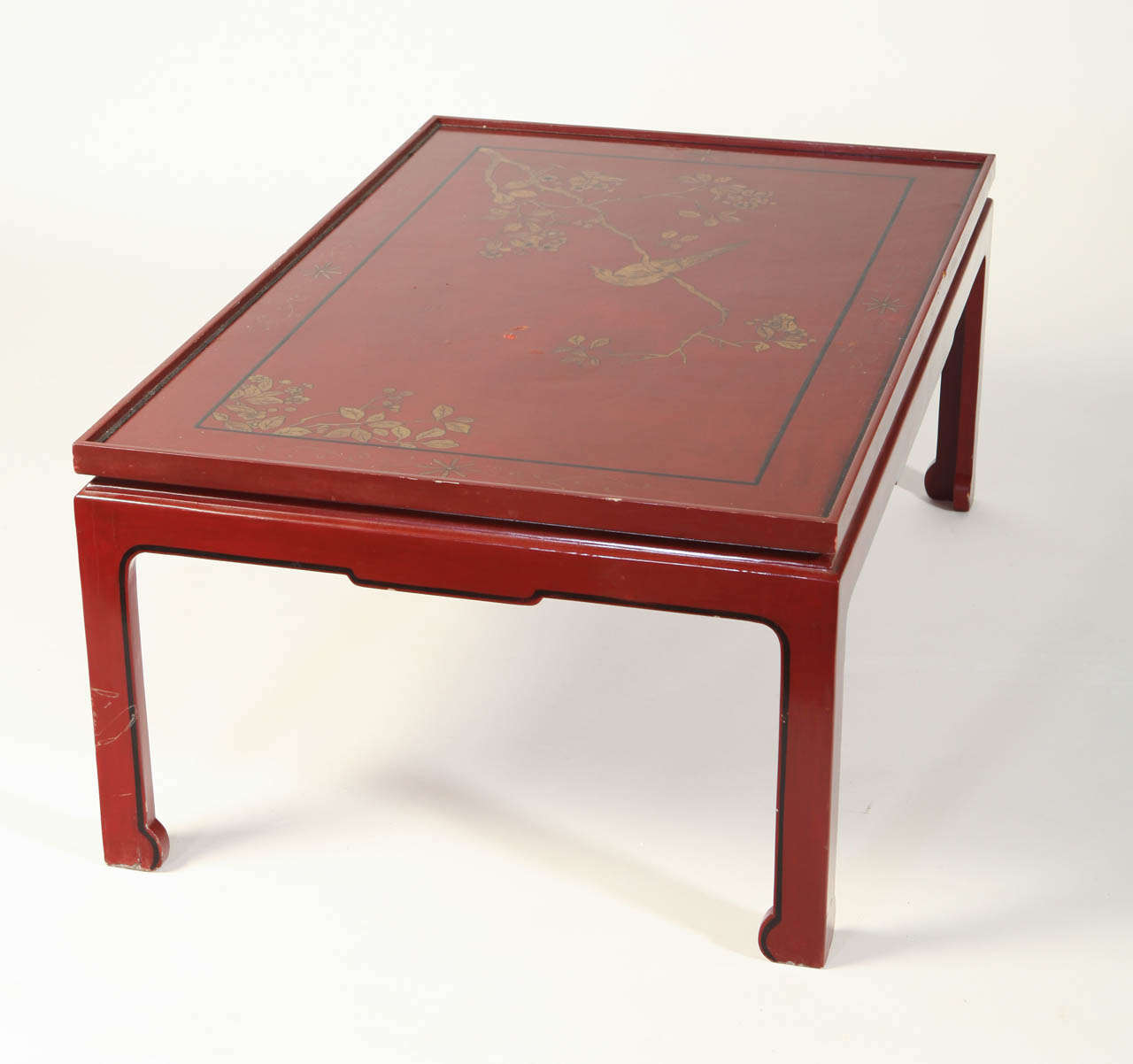 Square Red Lacquered Coffee Table at 1stDibs | red square coffee table ...