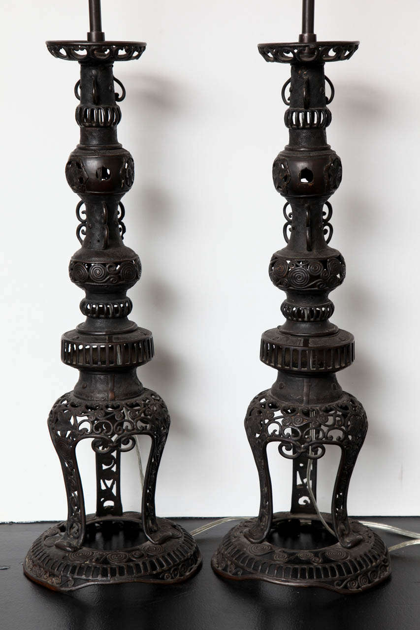Bronze Filigree Lamps at 1stDibs