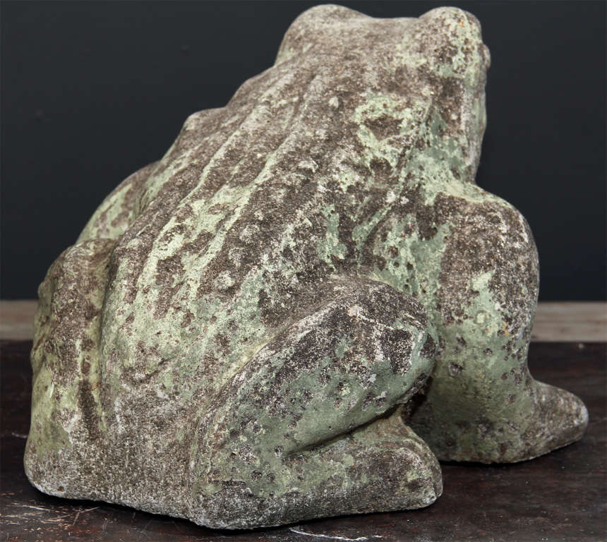 Pair of Jumbo Concrete Garden Frogs at 1stDibs