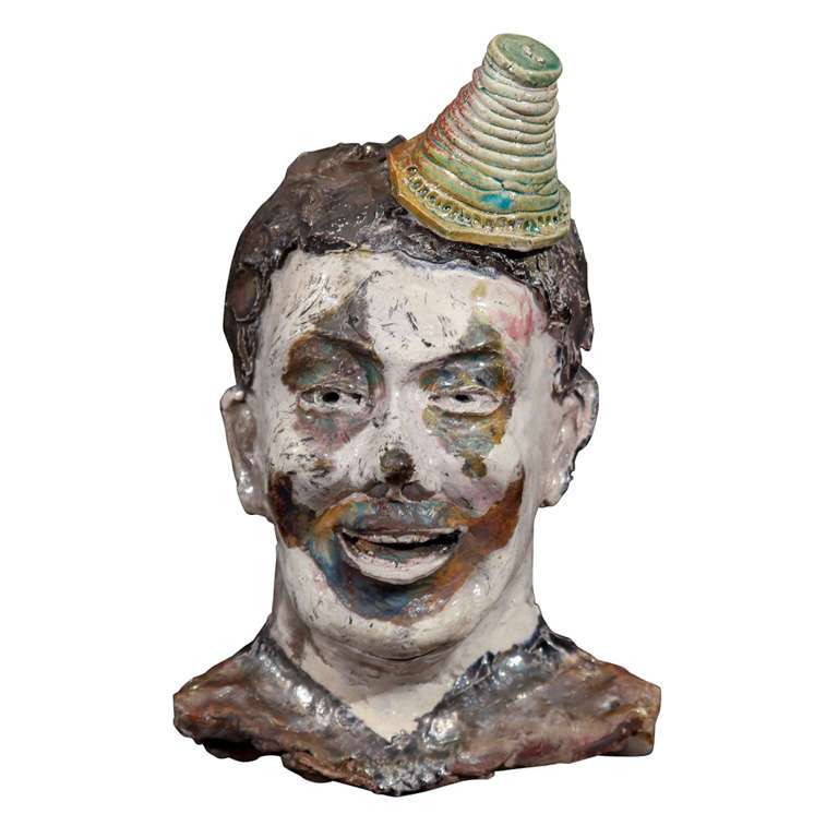 Wall Mounted Ceramic Clown at 1stDibs