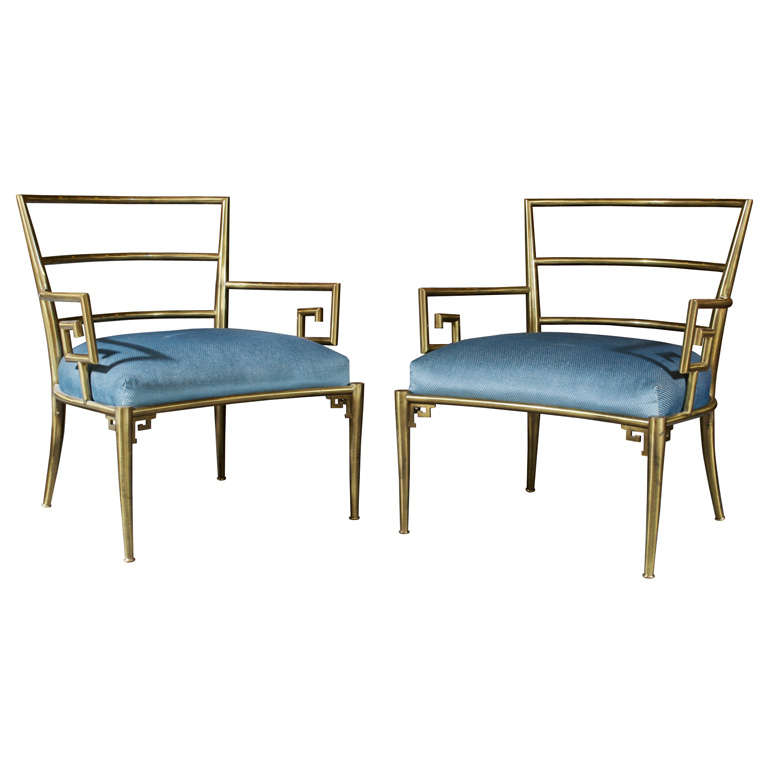Mastercraft Greek Key Lounge Chairs at 1stDibs | greek lounge chair