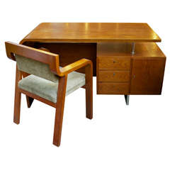 Streamline Moderne Desk And Chair Saturday Sale! at 1stDibs