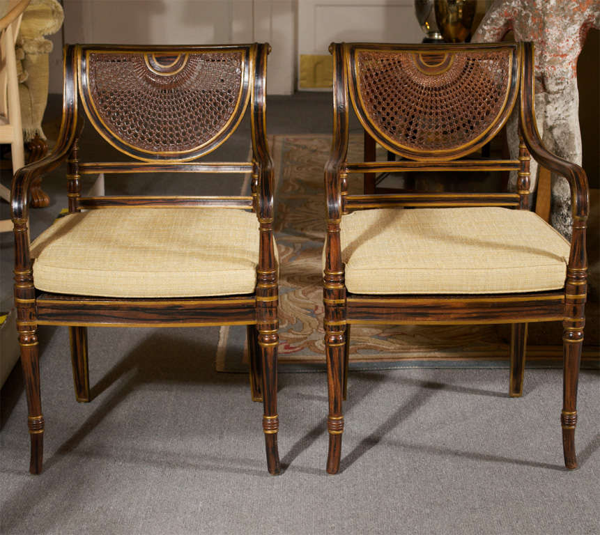 Four English Regency Style Arm Chairs at 1stDibs