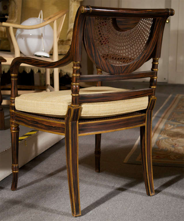 Four English Regency Style Arm Chairs at 1stDibs