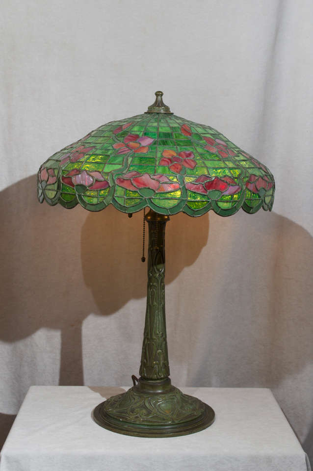 Leaded Glass Table Lamp by ''Gorham" at 1stDibs | gorham lamps, gorham ...