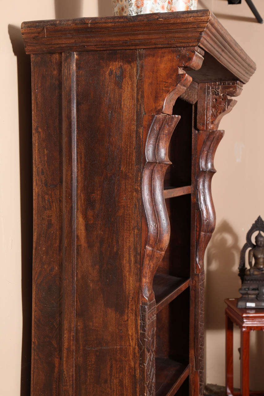 Tall Carved Wood Open Bookcase with Shelves from the Island of Java at ...