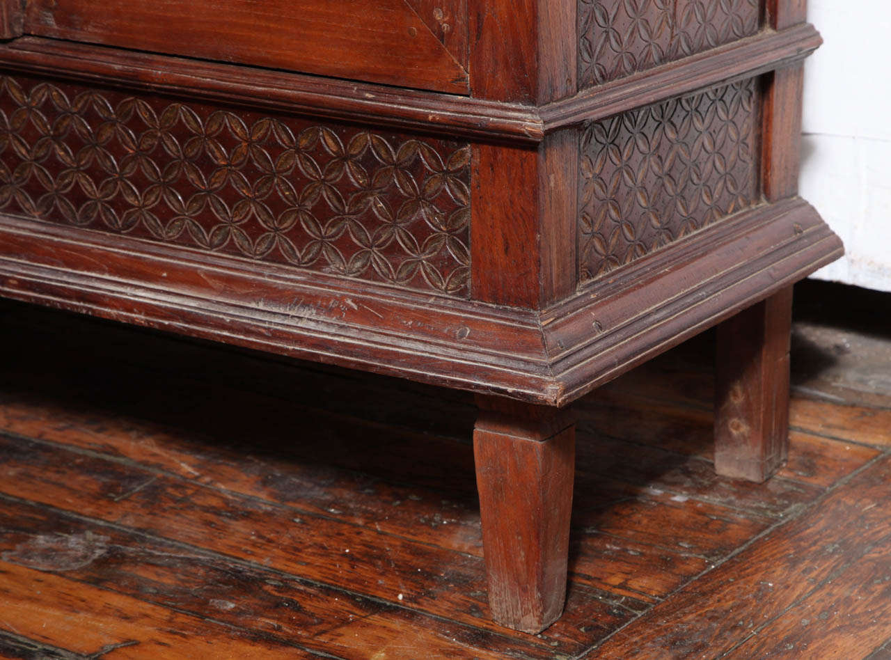 Antique Javanese Teakwood Cabinet with Detailed Carvings, Early 20th ...