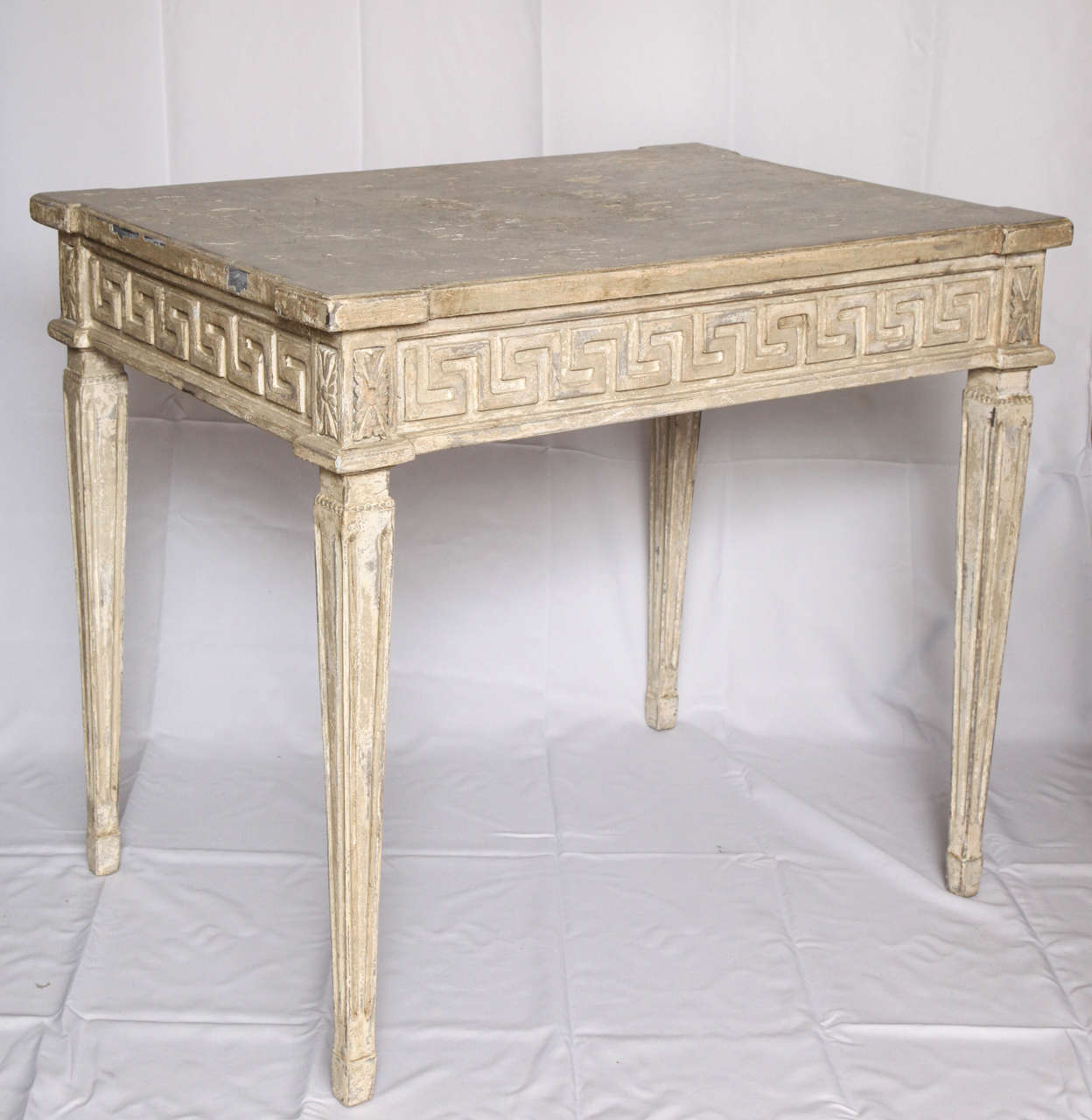 Pair of Continental Painted Neoclassical Style Greek Key Tables at 1stDibs