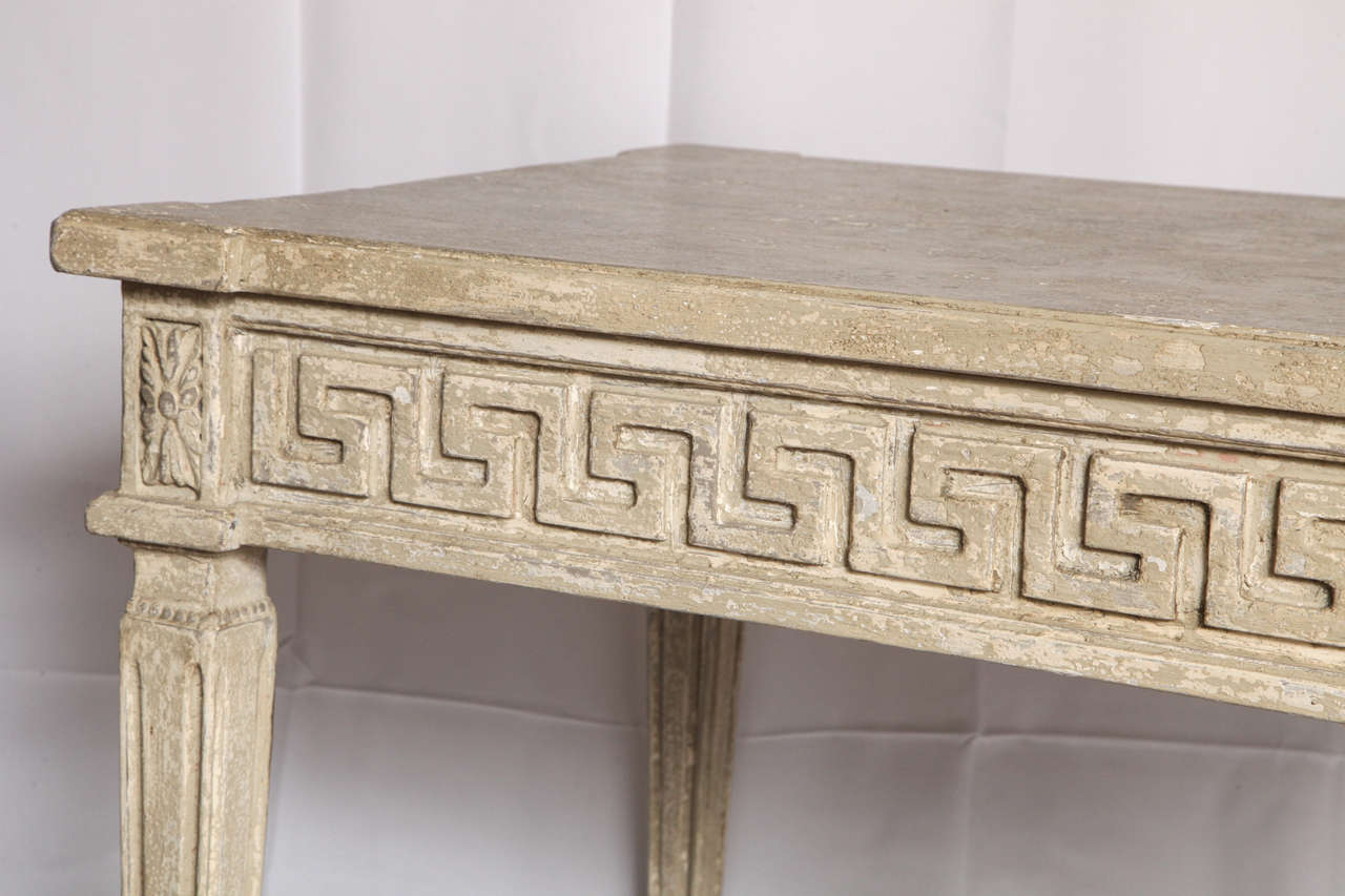 Pair of Continental Painted Neoclassical Style Greek Key Tables at 1stDibs