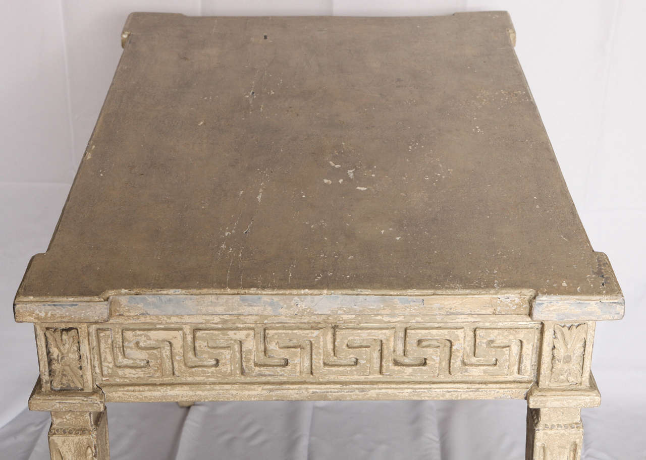 Pair of Continental Painted Neoclassical Style Greek Key Tables at 1stDibs