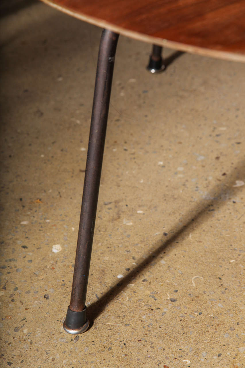 Early 1950's Charles and Ray Eames CTM Walnut and Wrought Iron Coffee Table For Sale at 1stDibs