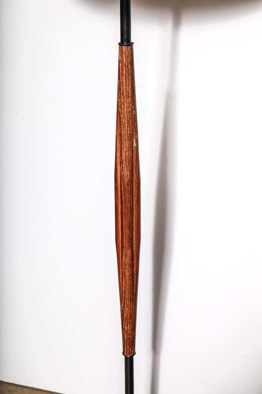 Yasha Heifetz Black Enamel and Tapered Cerused Oak Floor Lamp, 1950s ...