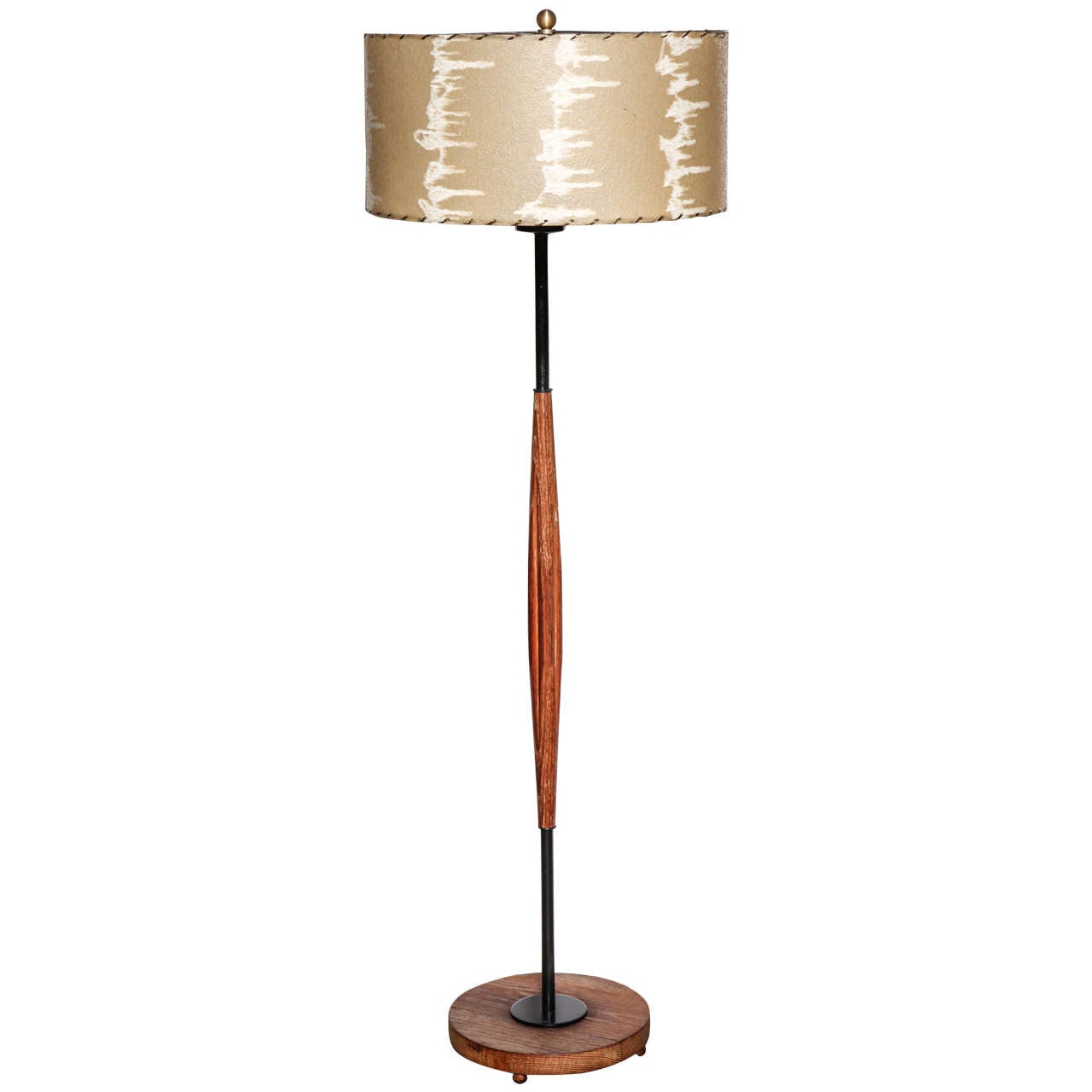 Yasha Heifetz Black Cerused Oak Reading Floor Lamp, circa 1950 at 1stDibs