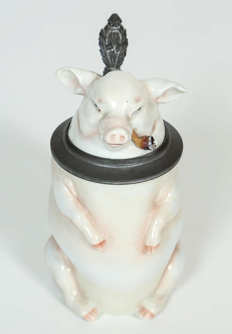 Vintage German Pig Stein at 1stDibs | pig stine, pigstine, pigstein