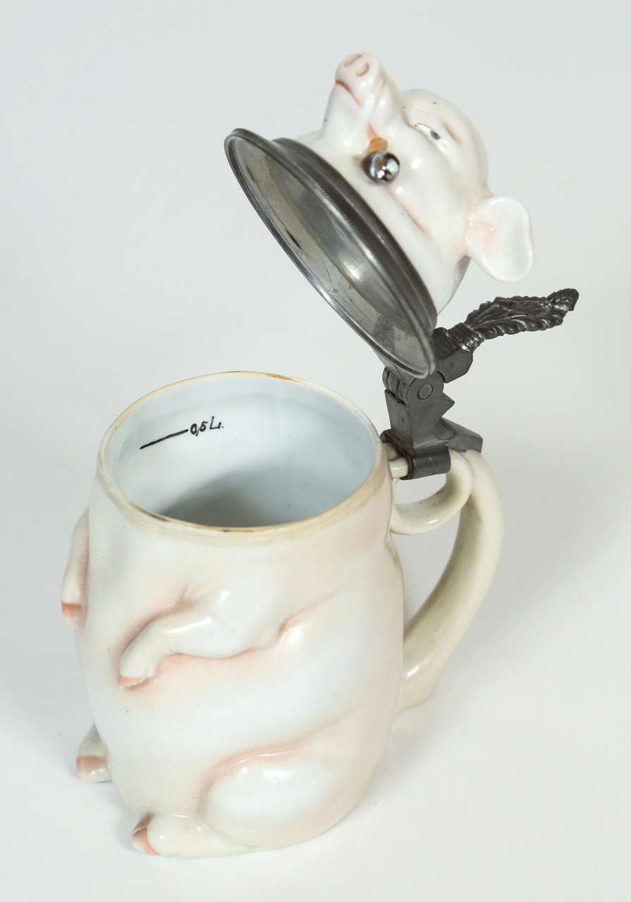 Vintage German Pig Stein at 1stDibs | pig stine, pigstine, pigstein