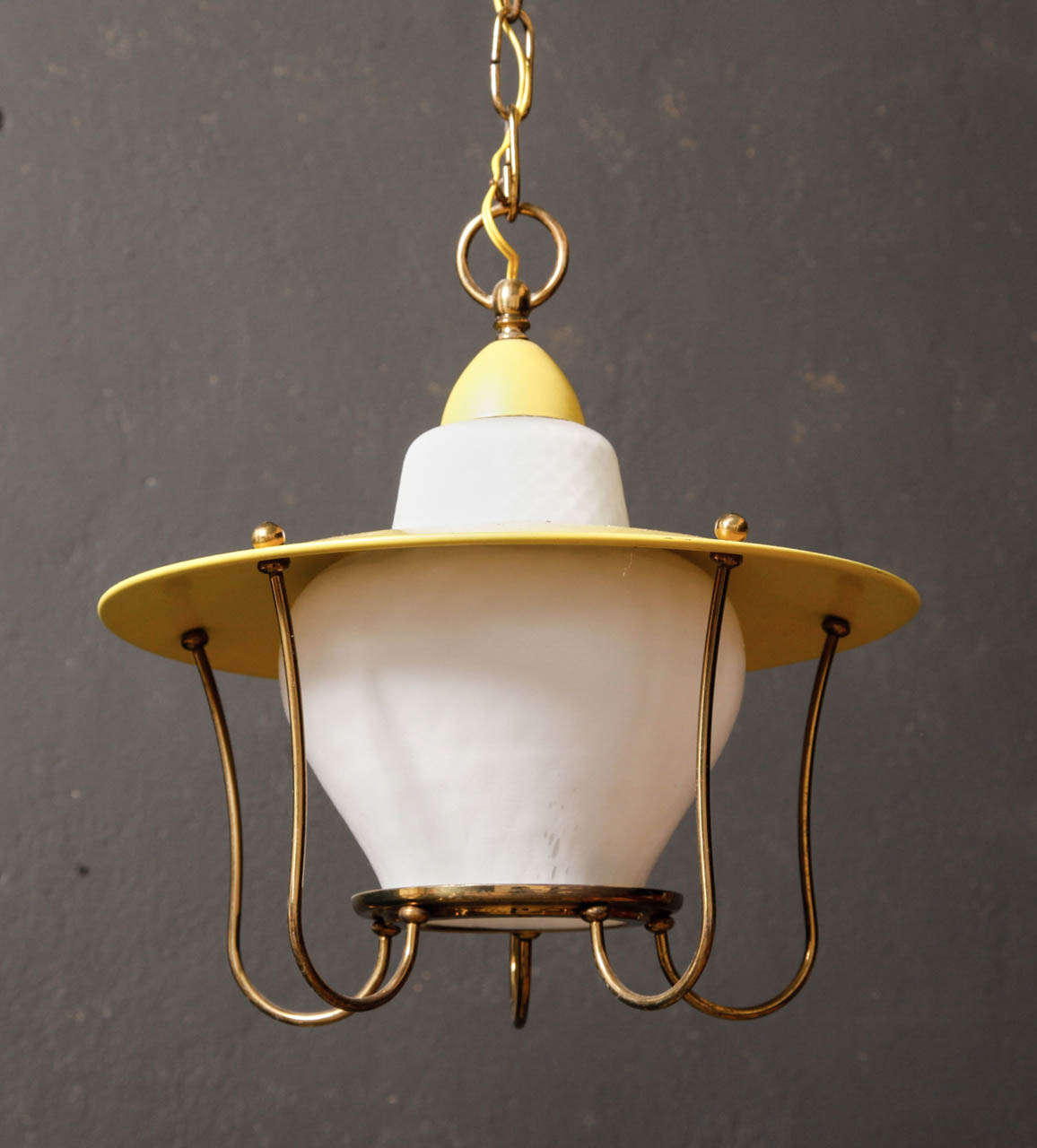 Whimsical 1950s Brass Pendant Light at 1stDibs