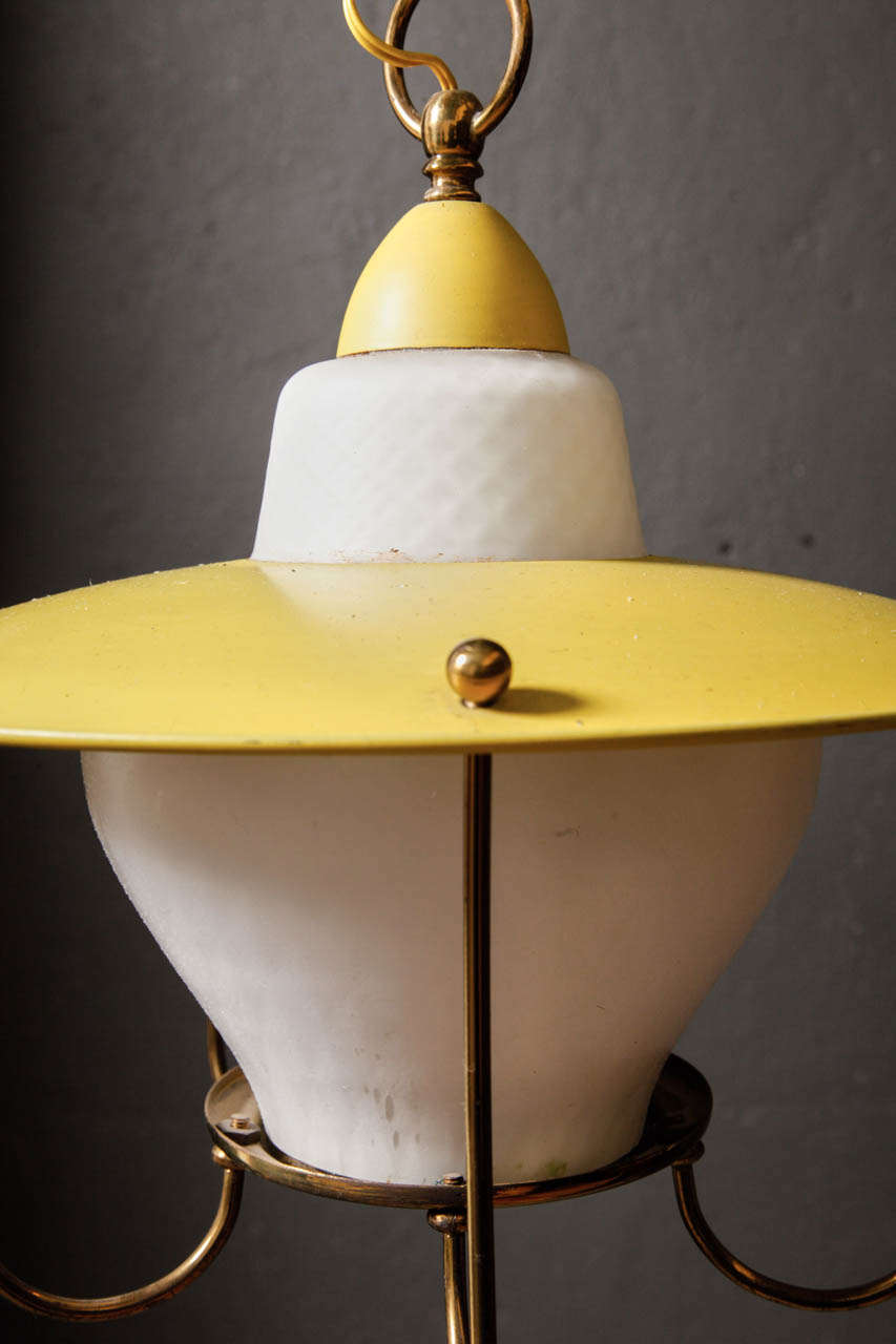 Whimsical 1950s Brass Pendant Light at 1stDibs