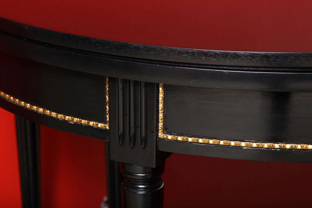 Black Lacquered Demilune Table Attributed to Maison Jansen at 1stDibs ...