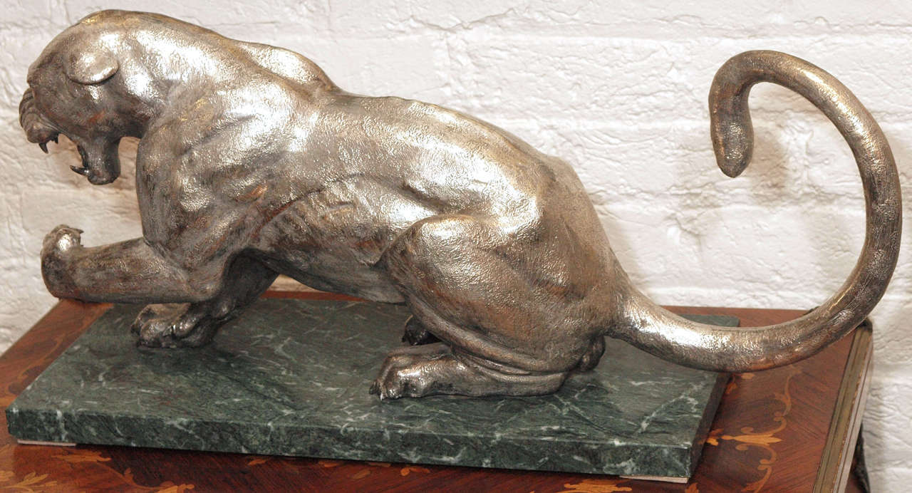 One of a Kind Italian Sterling Silver Panther For Sale at 1stDibs