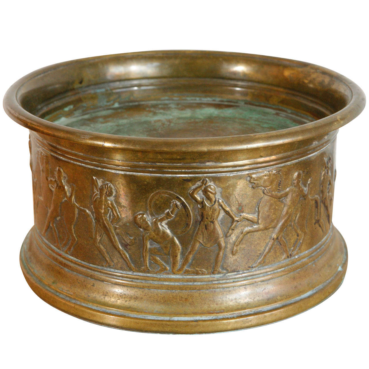 Brass Relief Centerpiece by Oscar B. Bach at 1stDibs