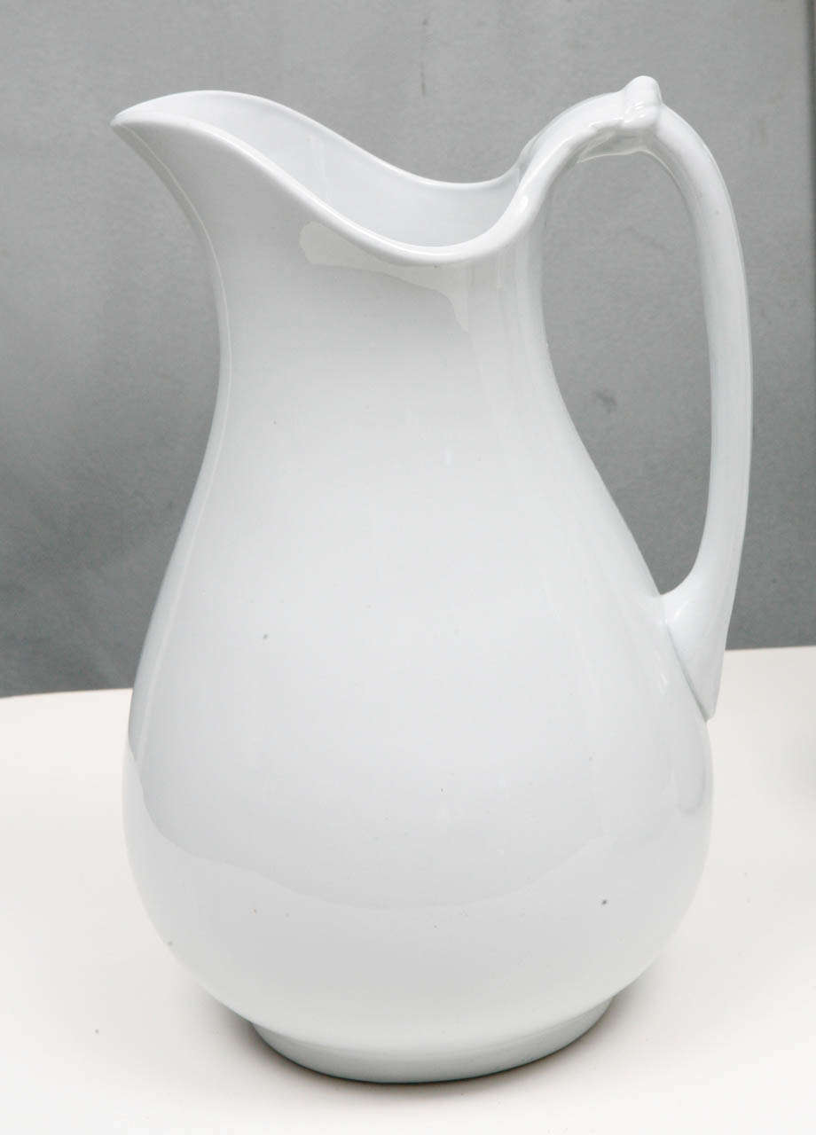19th C White Ironstone Pitchers at 1stDibs