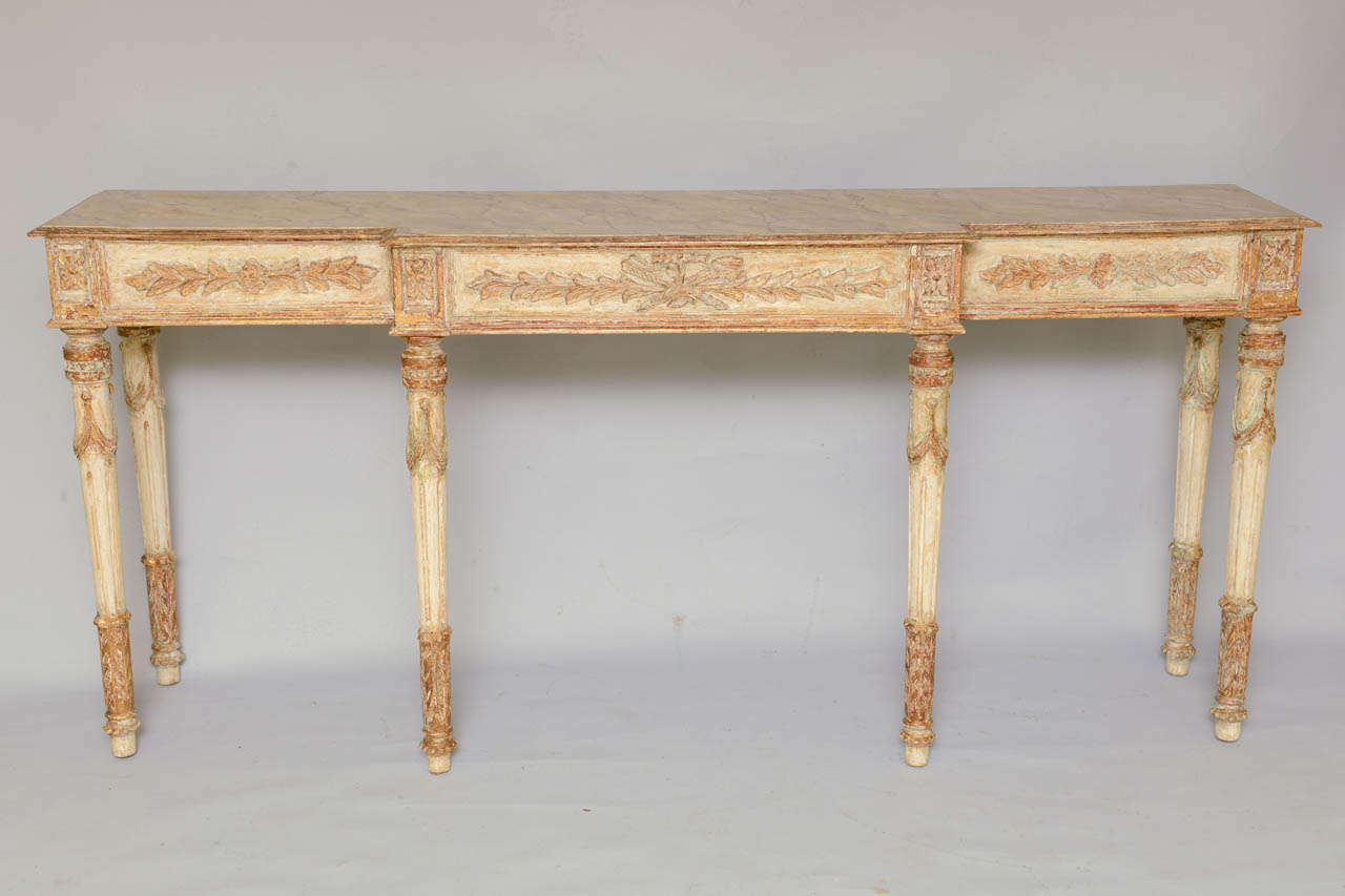 Long and Narrow Painted Louis XVI Style Console Table at 1stDibs | long thin table