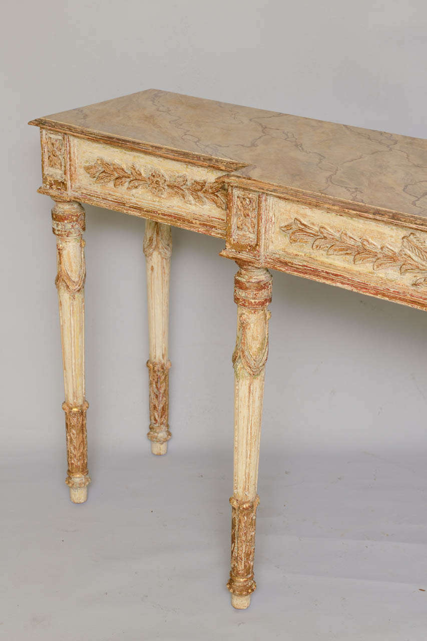 Long and Narrow Painted Louis XVI Style Console Table at 1stDibs | long ...