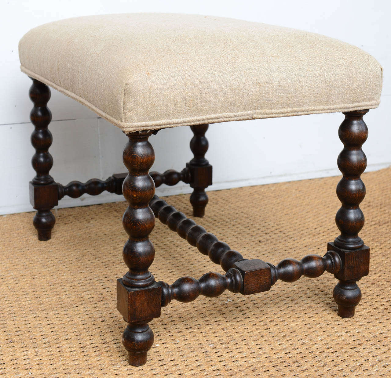 Pair of Spool Leg Stools at 1stDibs