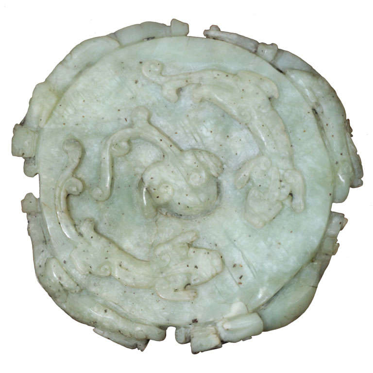 Carved Stone Decorative Disk For Sale at 1stDibs