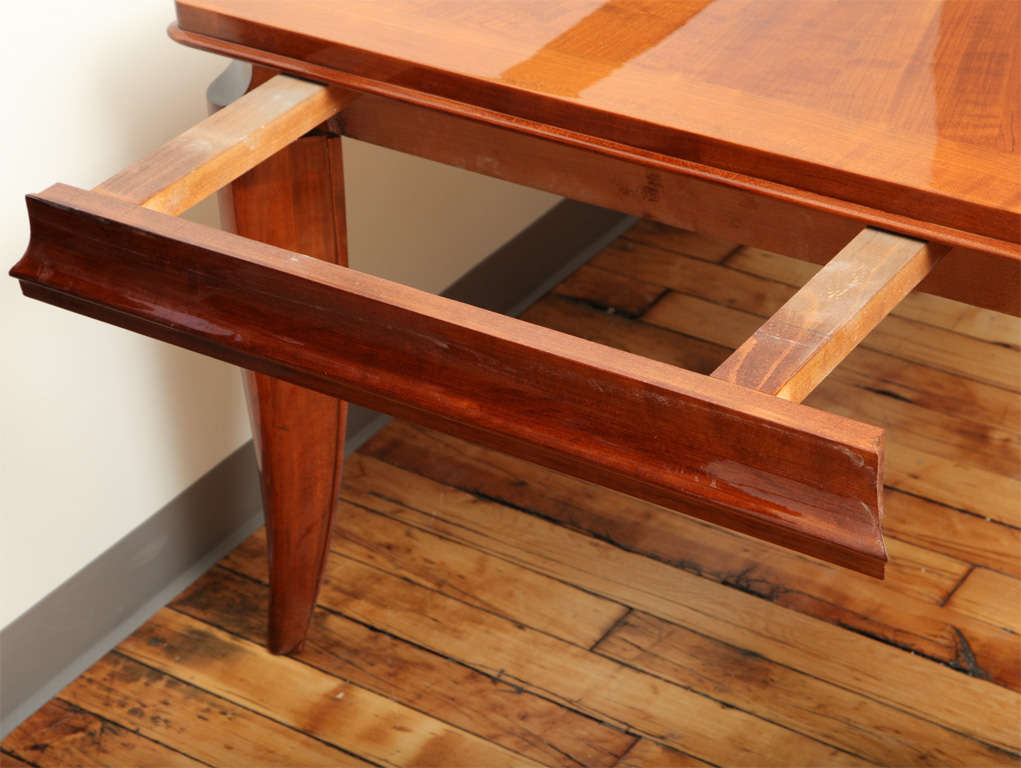 Sleek Art Deco Dining Table with Sunburst Inlayed Top at 1stDibs