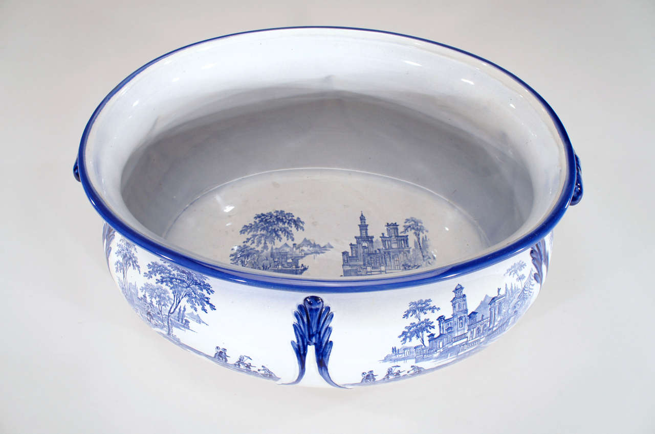 19th c English Blue and White Transfer Foot Bath at 1stDibs | blue and ...