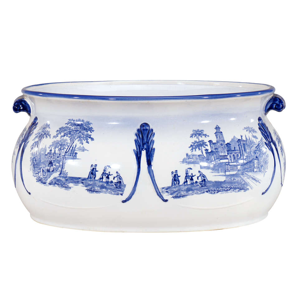 19th c English Blue and White Transfer Foot Bath at 1stDibs | blue and ...