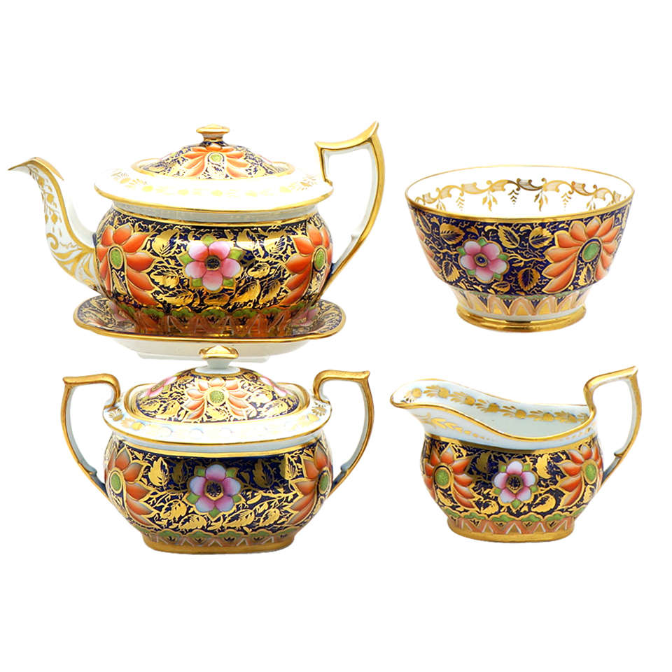 5 Piece 19th C Spode Imari Teaset with Gold at 1stDibs | imari tea set