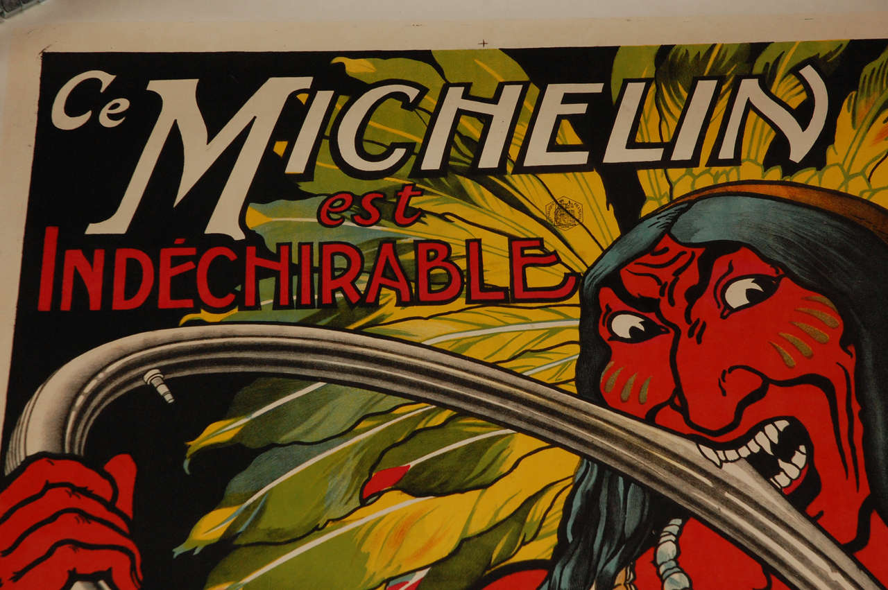 Original 1910 French Michelin Poster For Sale at 1stDibs