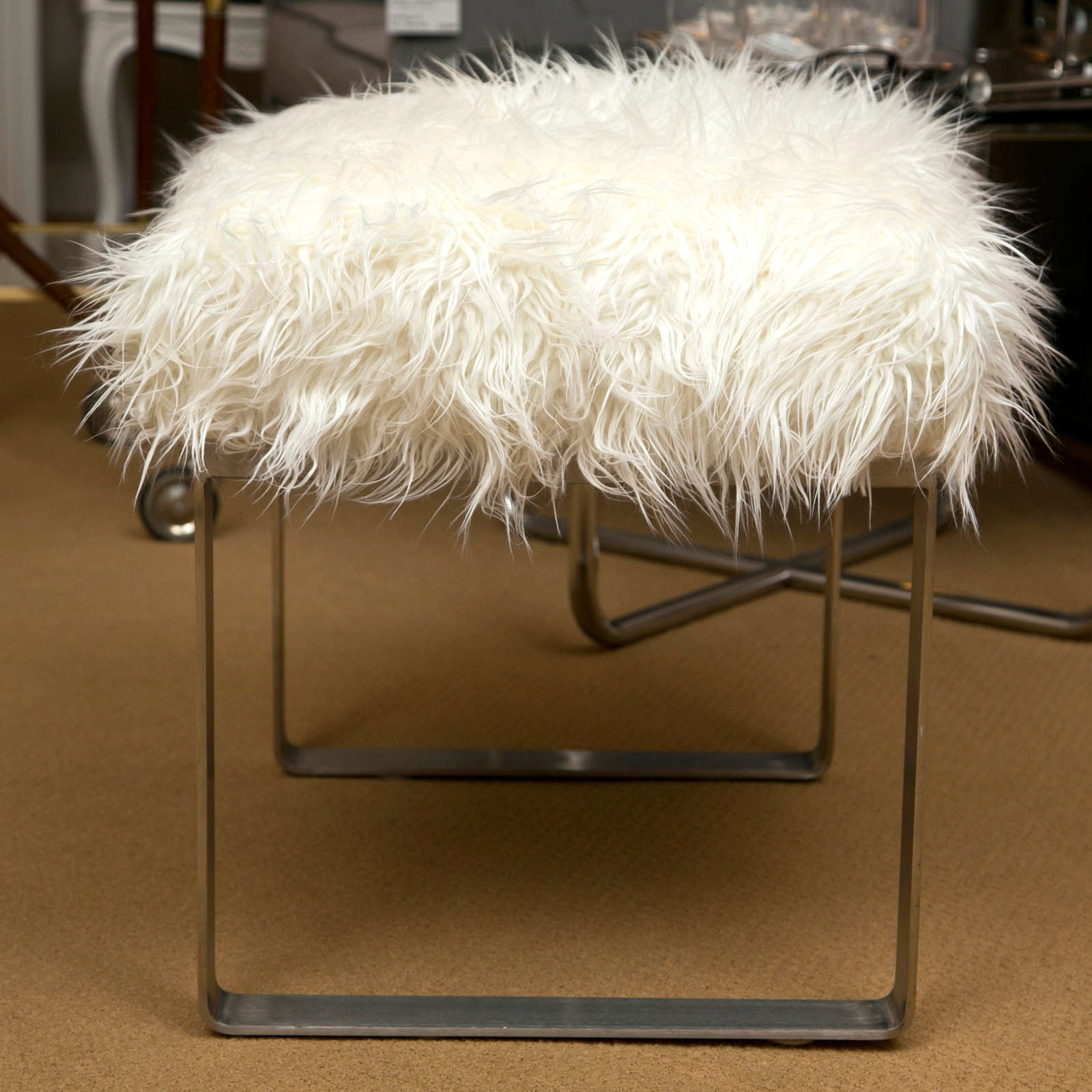 Mongolian Lamb Vanity Stools For Sale at 1stDibs