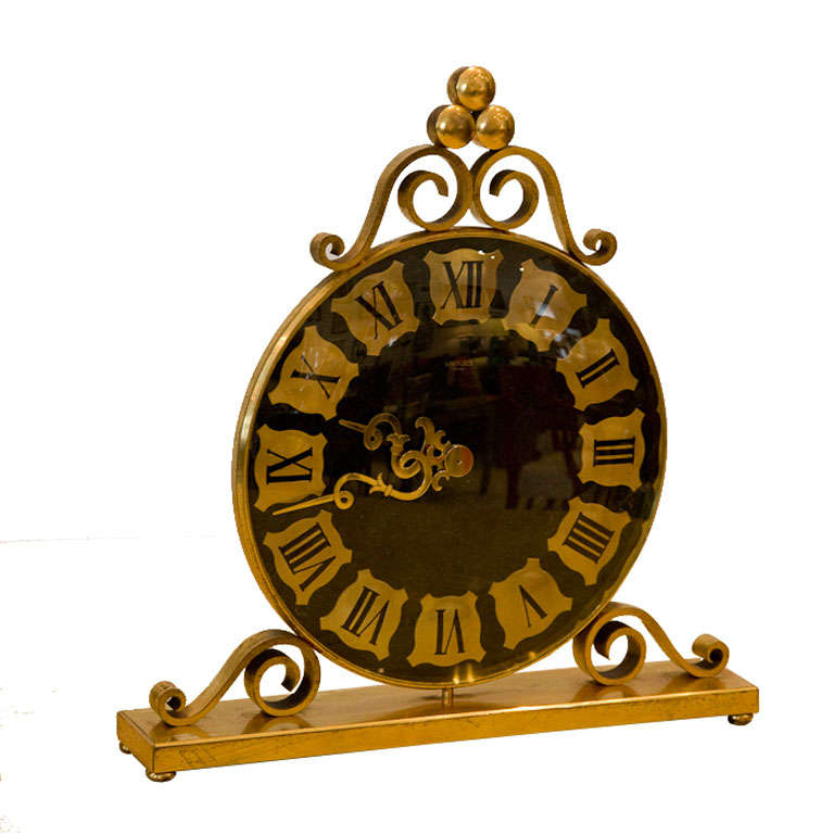 Gilded Bronze Mantel Clock by Luxor at 1stDibs