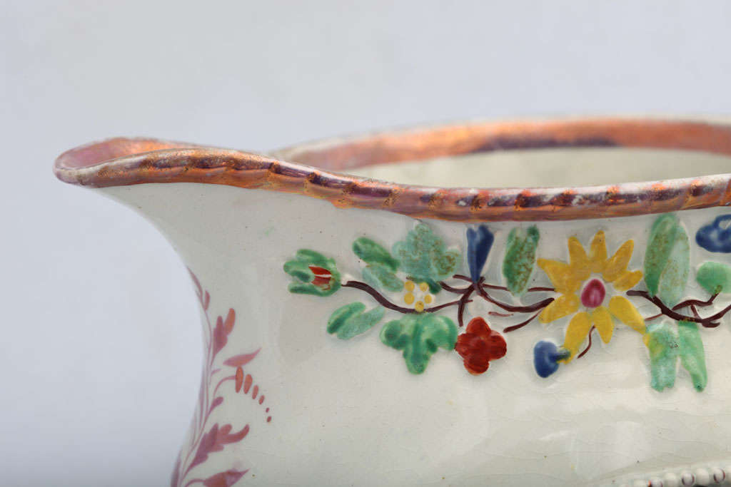 A Rare English Pearlware Queen Charlotte Pitcher For Sale at 1stDibs