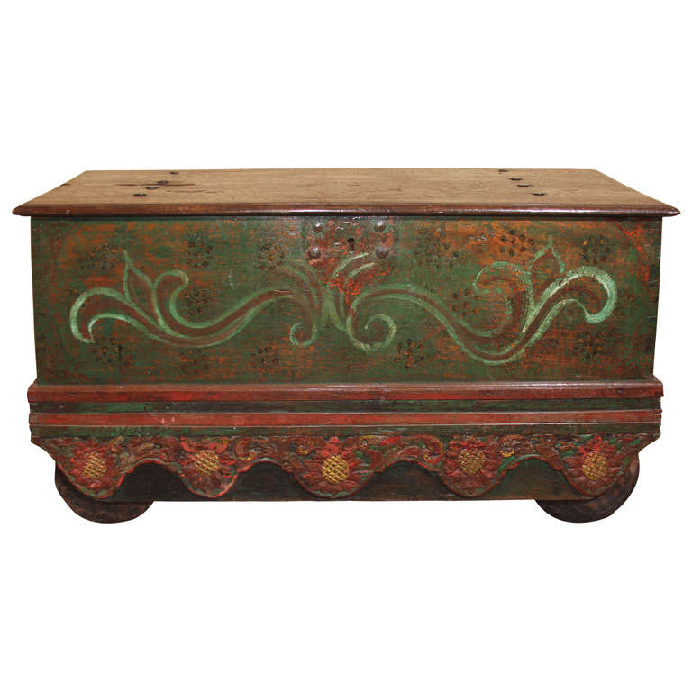 Javanese Wheeled Heirloom Chest at 1stDibs