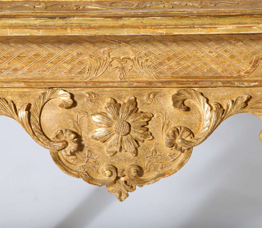 Very Fine Queen Anne Giltwood Strapwork Console Table For Sale at 1stDibs
