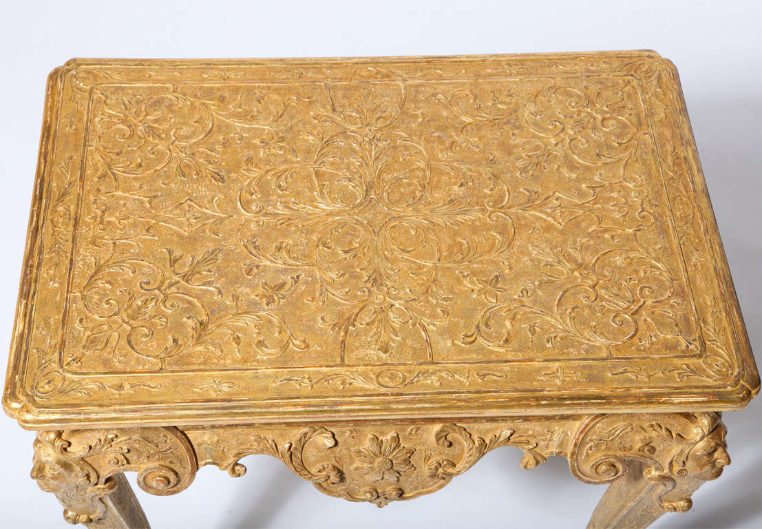 Very Fine Queen Anne Giltwood Strapwork Console Table For Sale at 1stDibs