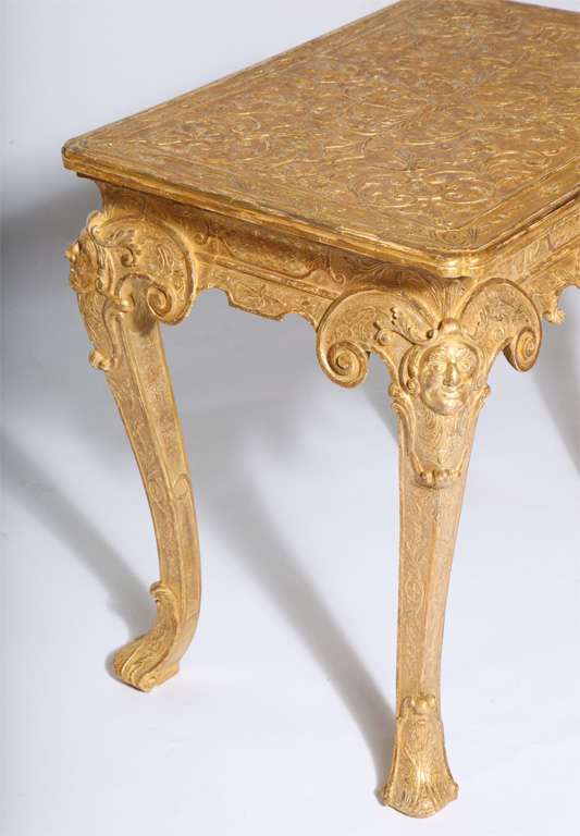 Very Fine Queen Anne Giltwood Strapwork Console Table For Sale at 1stDibs