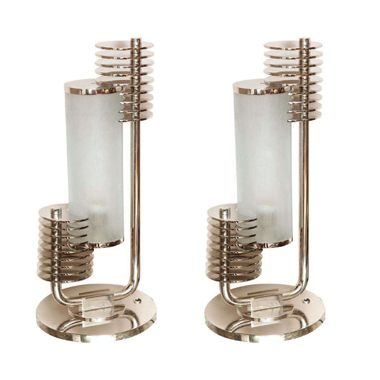 Rare Pair of Art DecoTable Lamps by Edgar Brandt at 1stDibs