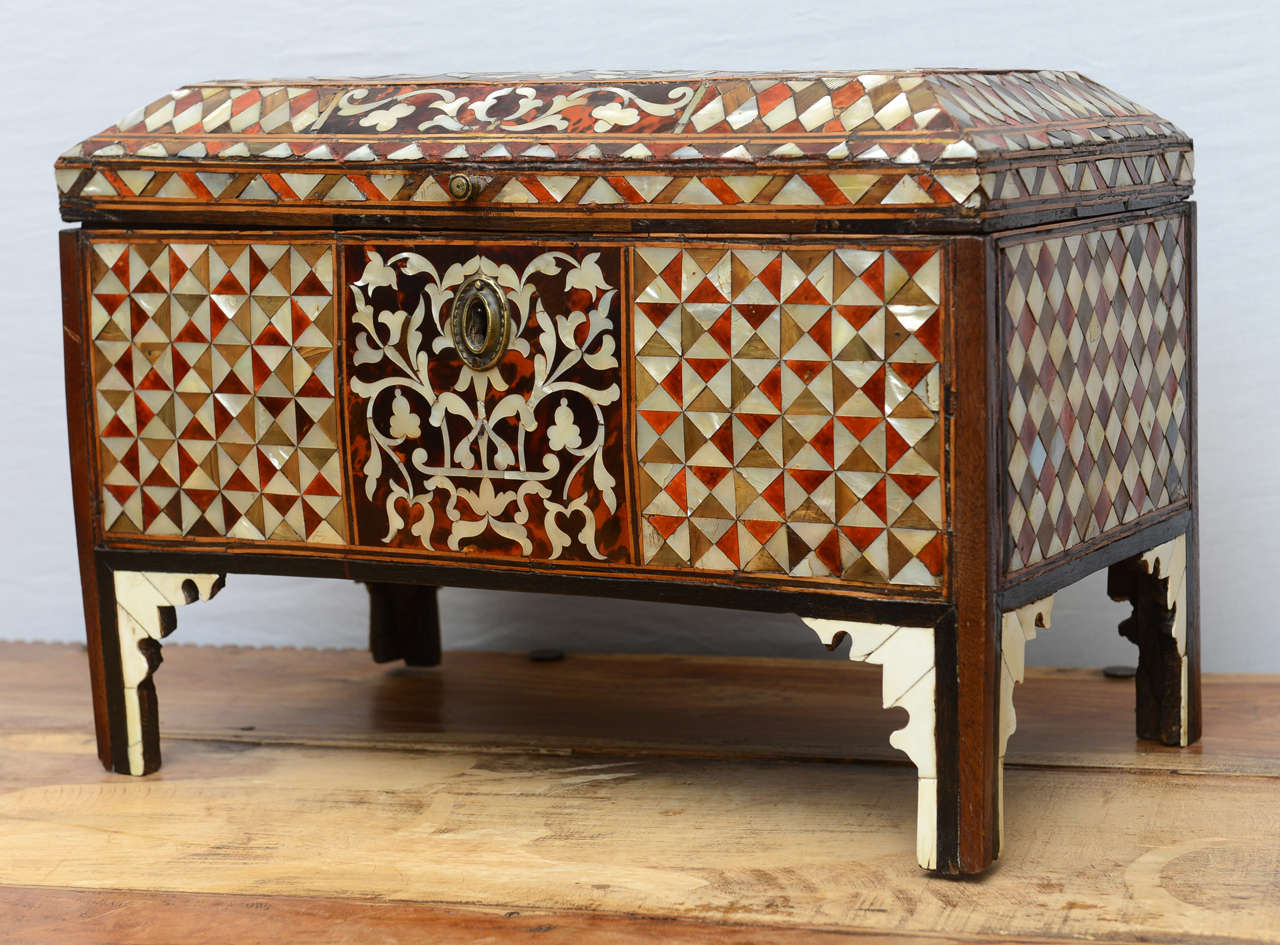Rare 18th Century Turkish Mother of Pearl Inlaid Chest at 1stDibs ...