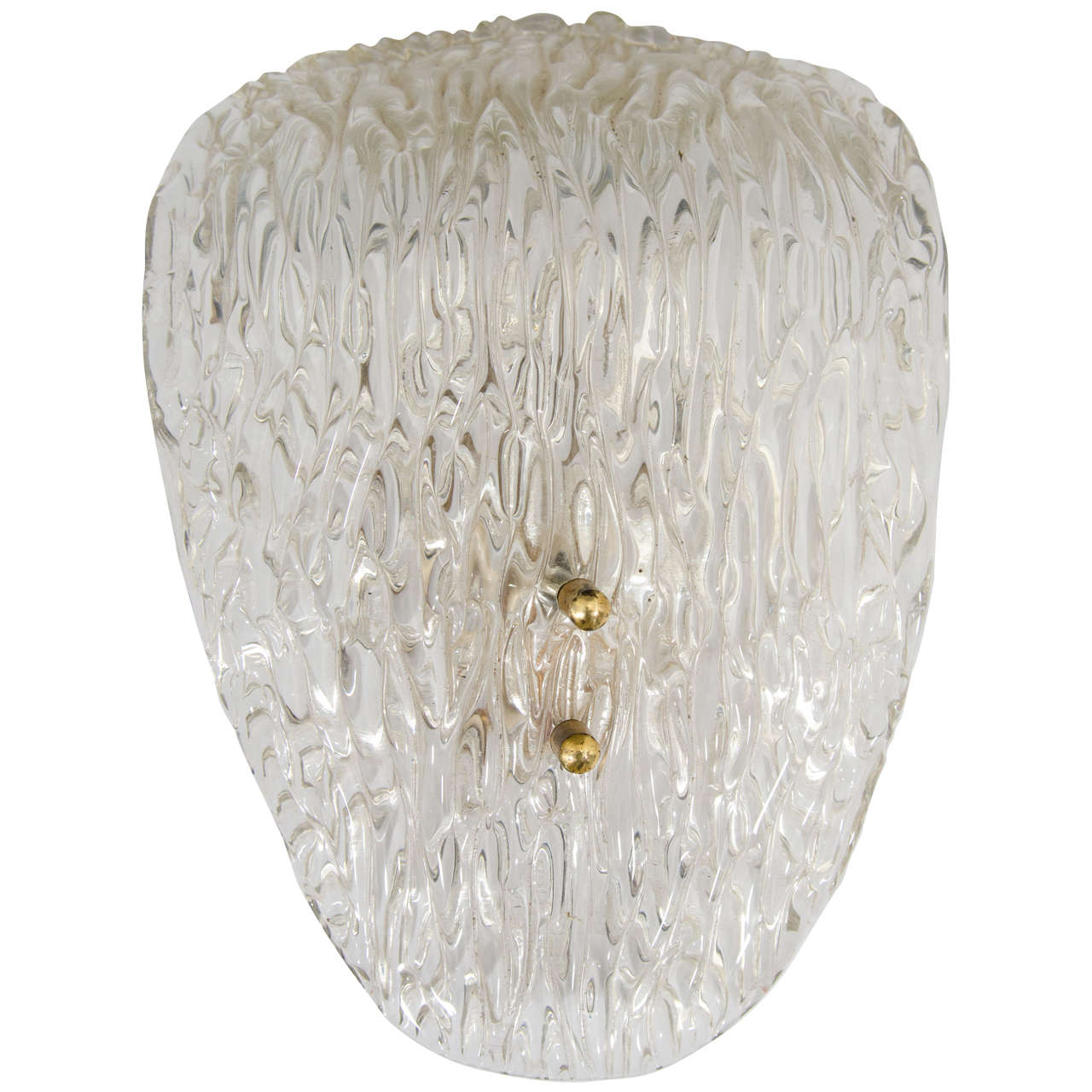 Large-Scale Molded Glass and Brass-Mounted Orrefors Wall Sconce For ...