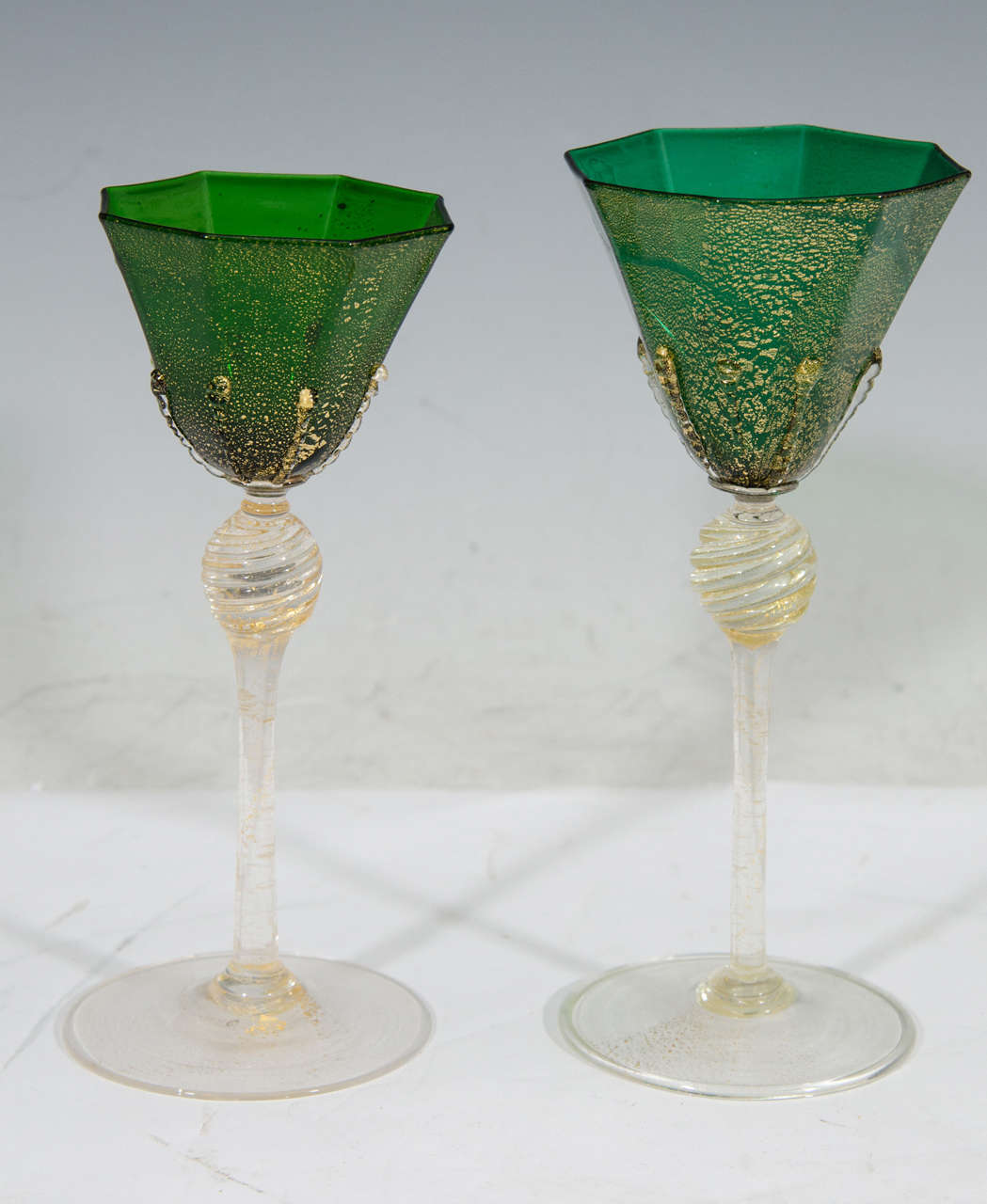 Vintage Set of 12 Venetian Glass Stemware at 1stDibs | vintage venetian ...